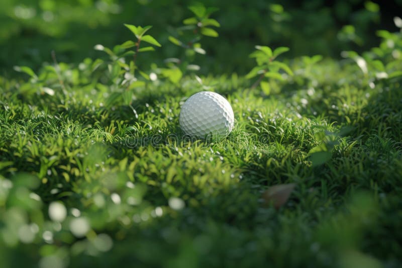 Golf Ball on Lush Green Grass Stock Illustration - Illustration of golf, green: 360358070