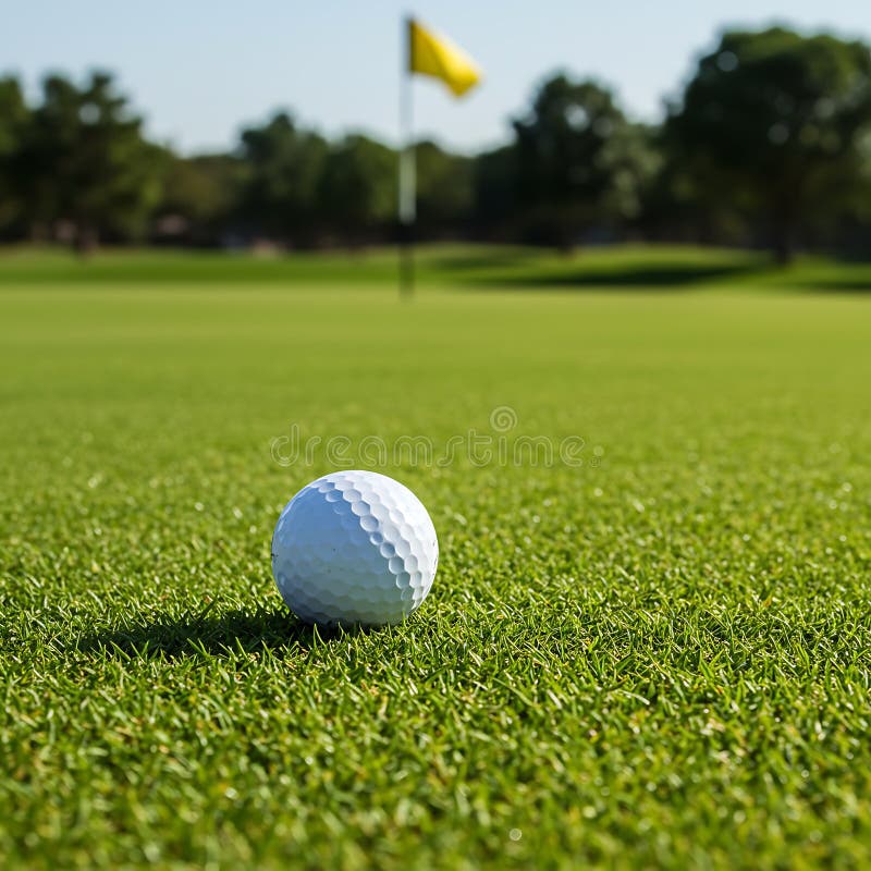 Golf Ball on Lush Green Putting Green: a Serene Sporting Image Stock ...
