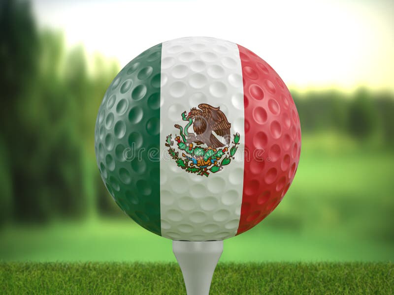 Golf ball Mexico flag stock illustration. Illustration of symbol ...