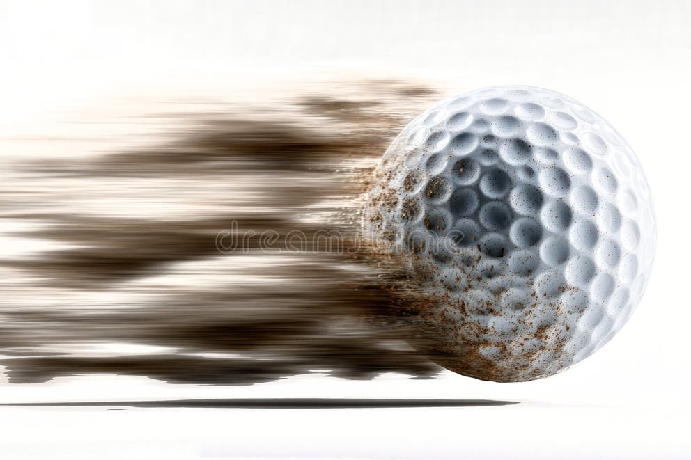 Golf Ball Mid-air with Dramatic Lighting and Motion Stock Image - Image ...
