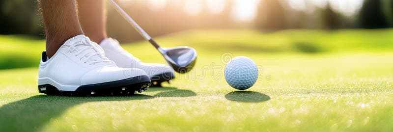 Golf Ball in Motion on Lush Green Course during Sunny Day, Action ...
