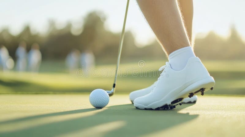 Golf Ball in Motion on Lush Green Course during Sunny Day, Action ...