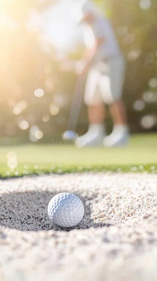 Golf Ball in Motion on Lush Green Course during Sunny Day, Action ...