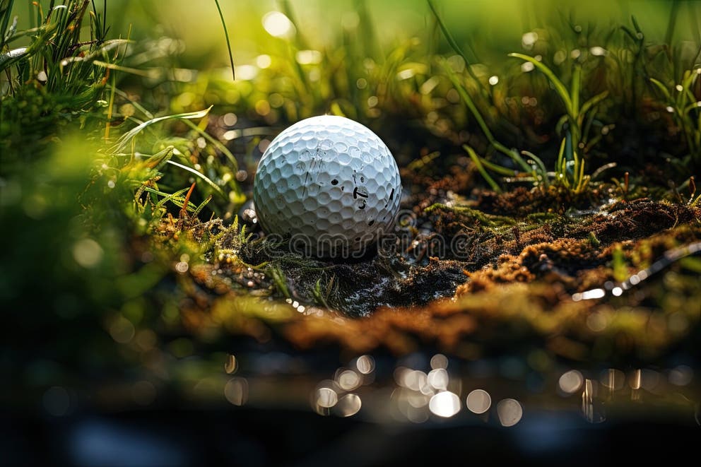 Golf Ball in the Mud Illustration Generative Ai Stock Illustration ...