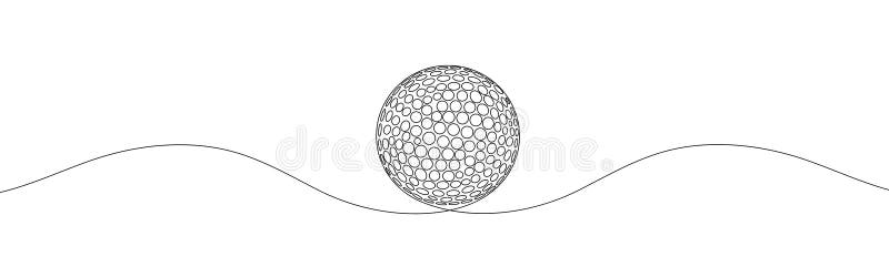Golf Ball One Line Art. Continuous Line Drawing of Ball. Stock Vector ...