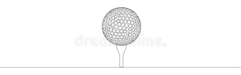 Golf Ball One Line Art. Continuous Line Drawing of Ball. Stock Vector ...