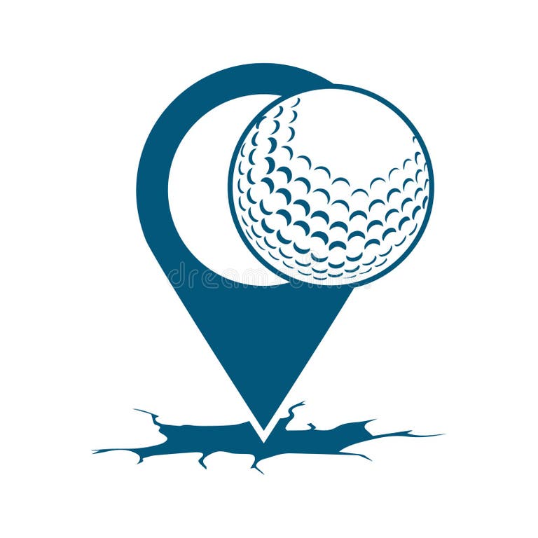 Golf Ball and Pin Location Mark Vector Illustration Stock Vector ...