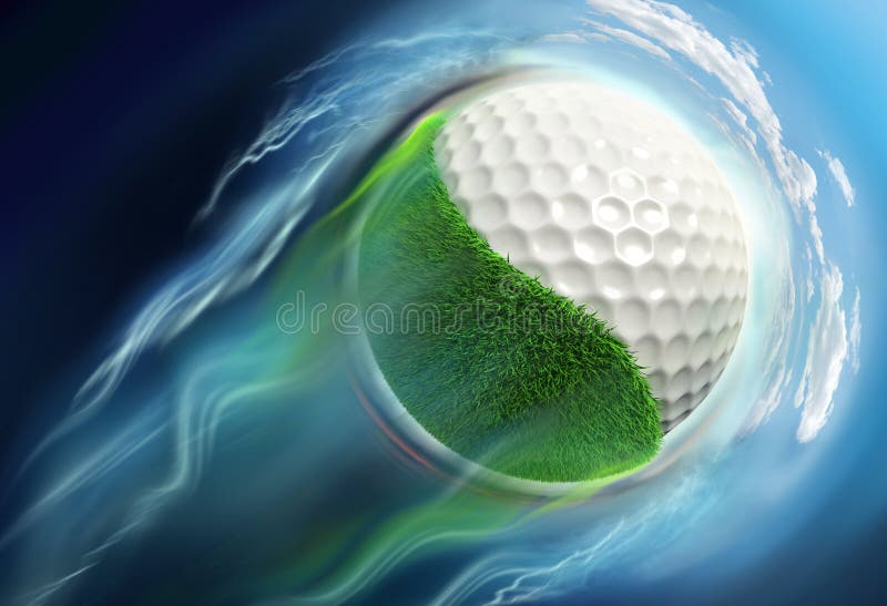 Golf Ball Planet with Grass Travel in Space Stock Illustration ...