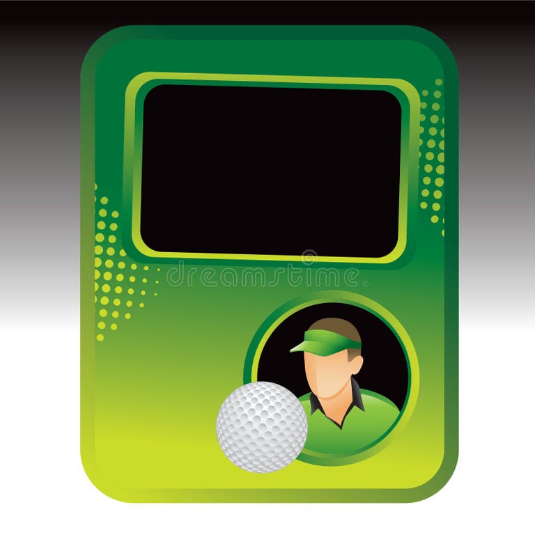 Golf Ball Player on Green Halftone Advertisement Stock Vector ...