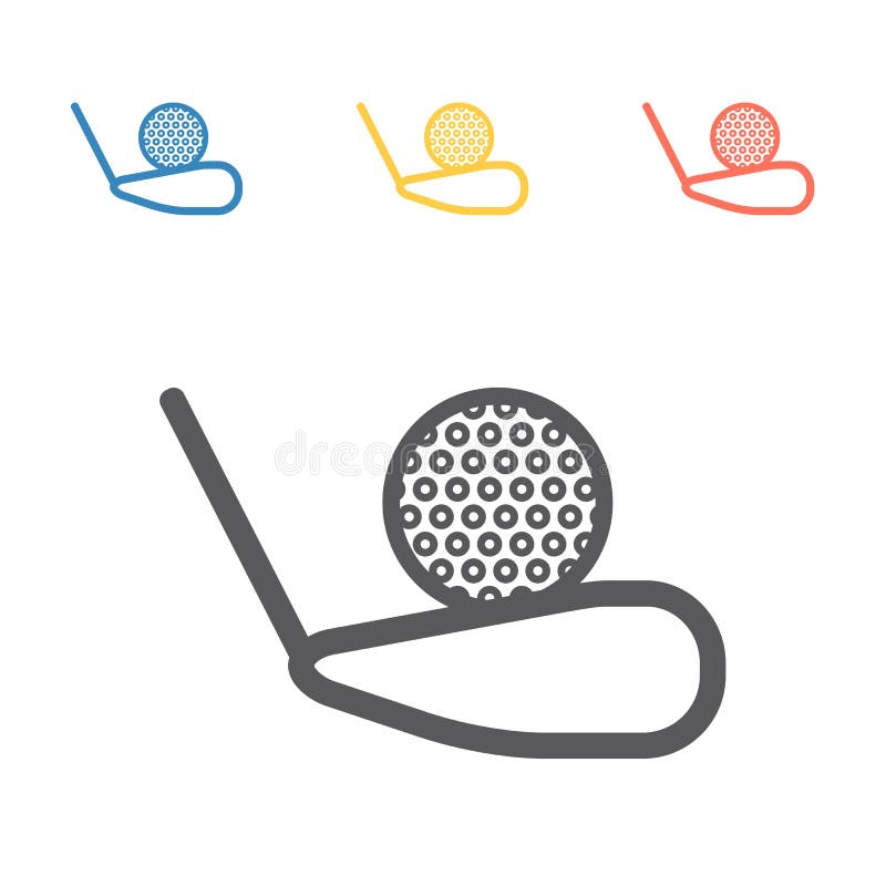 Golf Ball and Putter Icon. Vector Signs for Web Graphics. Stock Vector ...