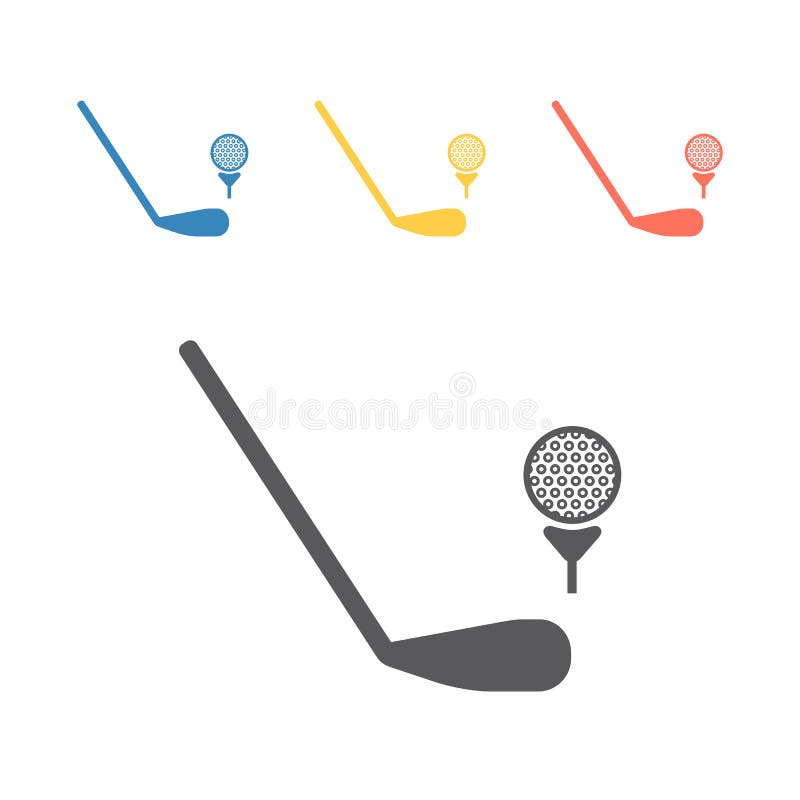 Golf Ball and Putter Icon. Vector Signs for Web Graphics. Stock Vector ...