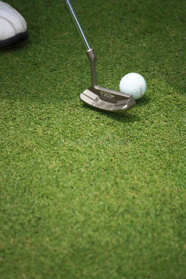 Golf ball with putter stock image. Image of lifestyle - 92741451