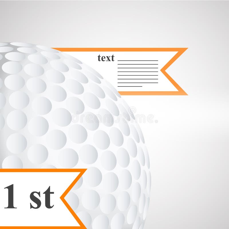 Golf Ball with Ribbon for Your Text Stock Illustration - Illustration ...