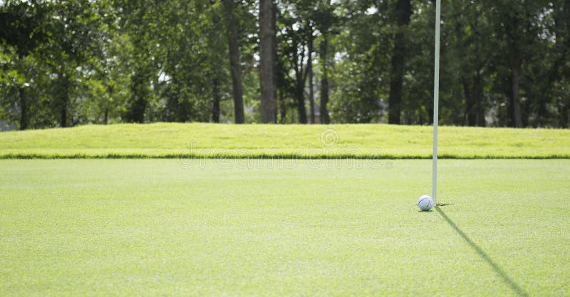 Golf Ball Rolling To the Hole on Golf Course Stock Image - Image of ...