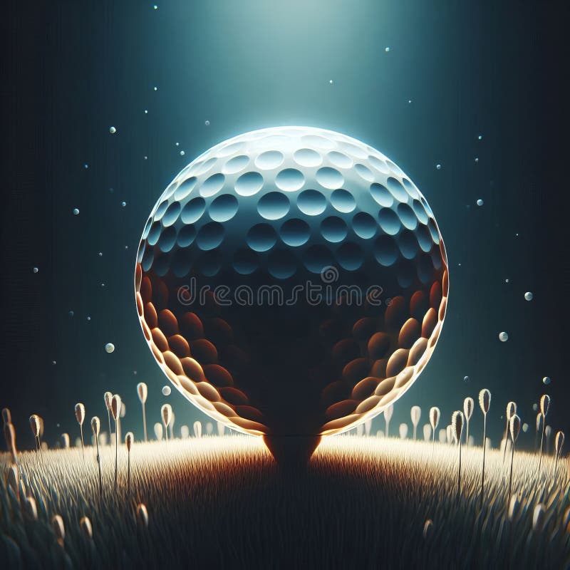 Golf Ball a Golf Ball with a Round Shape a Dimpled Surface and a Stock ...