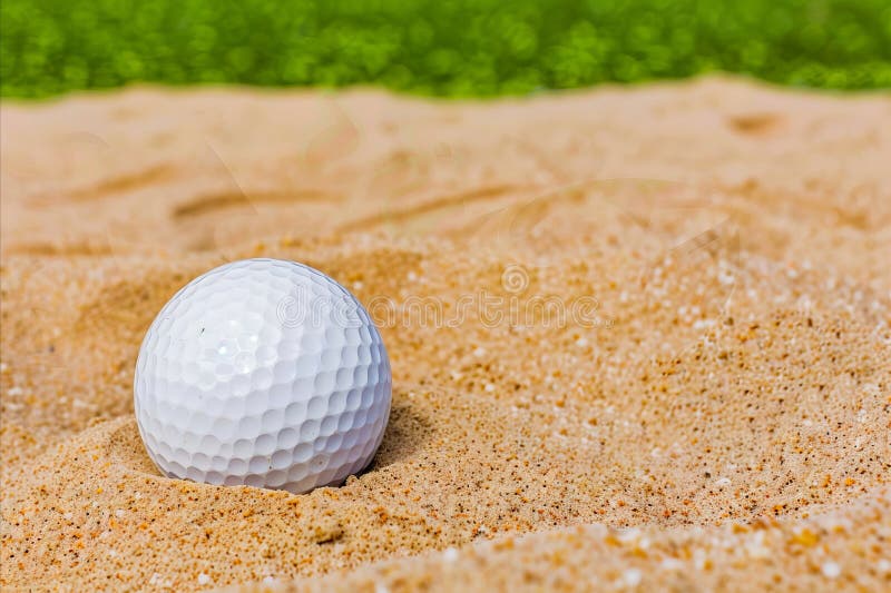 Golf ball in the sand stock photo. Image of sports, grass - 324886866