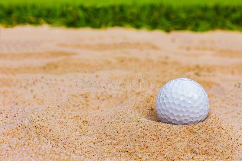 A golf ball in the sand stock image. Image of sports - 324888067