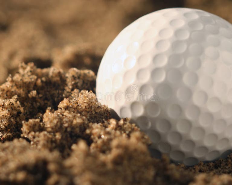 Golf ball in sand stock photo. Image of ball, hobby, game - 857642