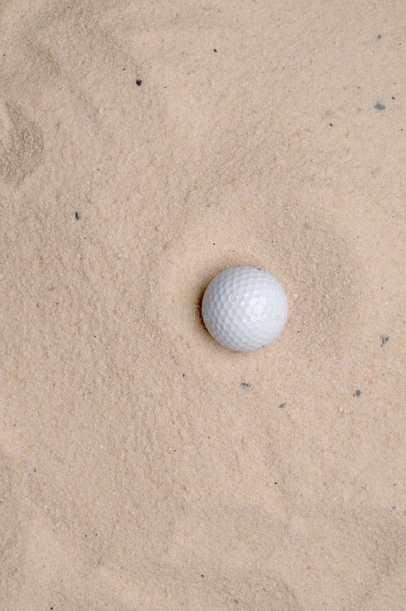 Golf ball in a sand trap stock photo. Image of hobby - 12374934