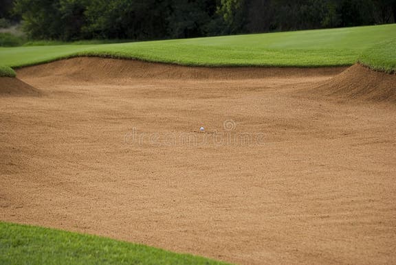 Golf Ball in the Sand Trap stock image. Image of player - 12425271
