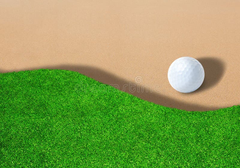 Golf Ball on Sand Trap with Copy Space Stock Image - Image of vacation ...