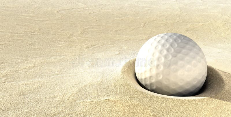 Golf Ball in Sand Trap Hazzard Stock Image - Image of dimpled, daylight ...