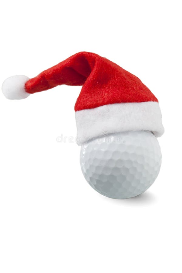 Golf ball with santa hat stock photo. Image of leisure - 45860556