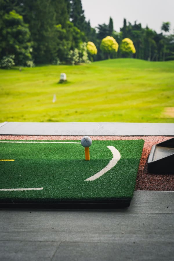 Tee Shot from a Driving Range. Stock Image - Image of drill, ball ...