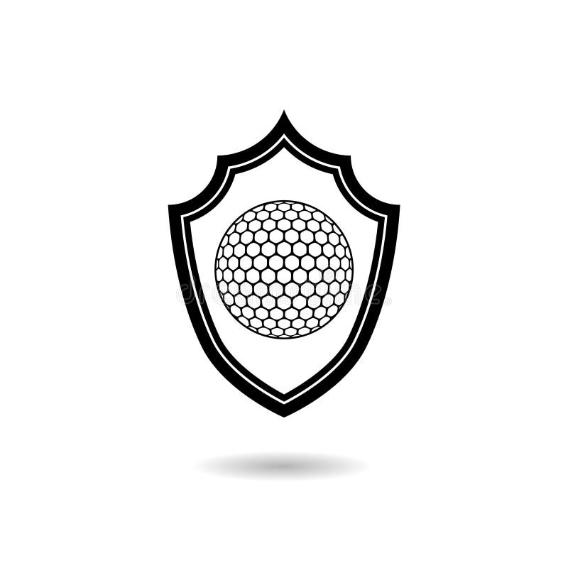 Golf Ball with Shield Icon with Shadow Stock Vector - Illustration of ...