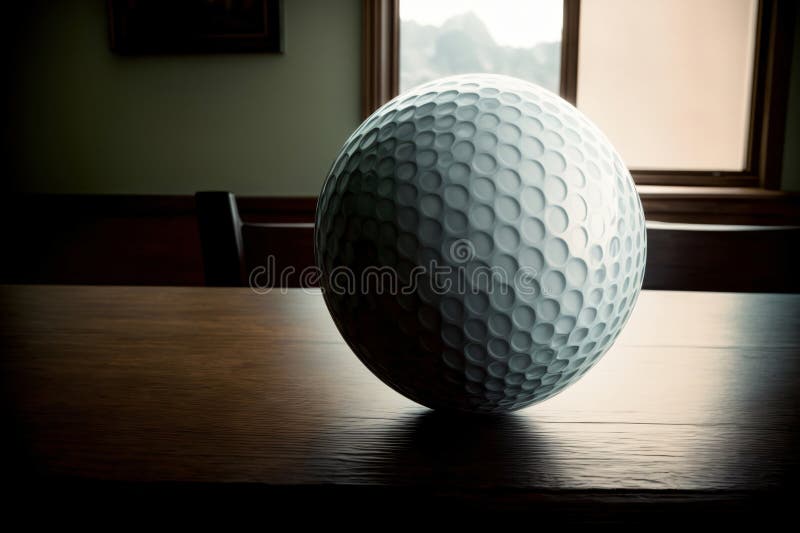 A Golf Ball Sitting on Top of a Wooden Table. Generative AI Stock ...