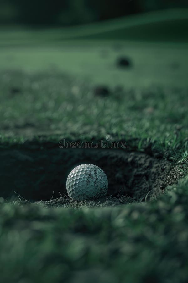 A Golf Ball is Situated at the Bottom of a Golf Hole Stock Image ...