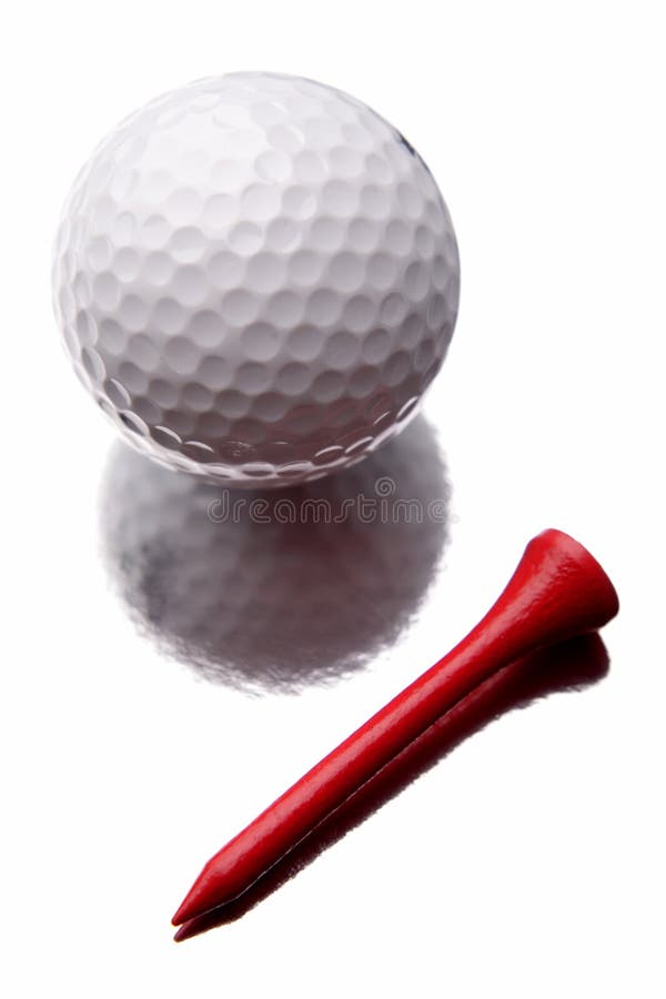 Golf Ball with Pink Tees Isolated on White Background Stock Photo ...