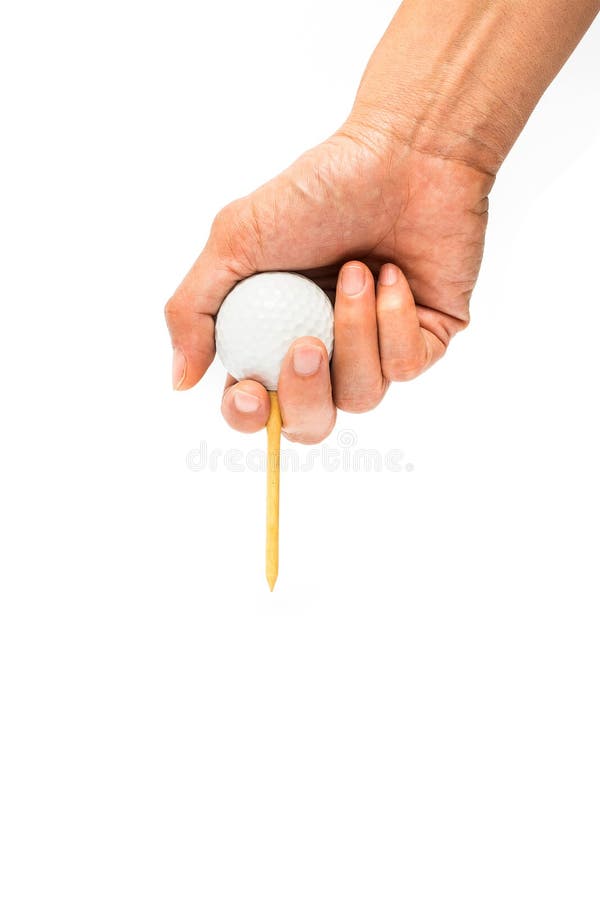 Golf Ball with Tee on Course Stock Photo - Image of competition, single ...
