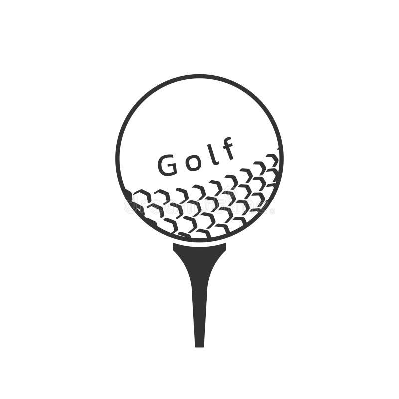 Golf Ball on Tee. Golfball Icon. Vector Illustration. Stock Vector ...