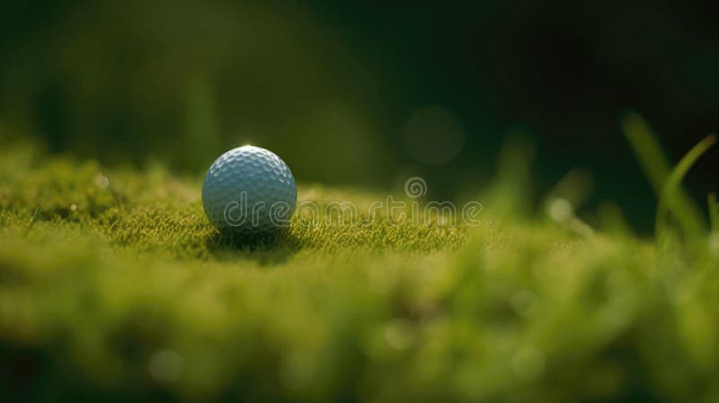 A Golf Ball on a Tee on a Green Golf Course. Generative AI Stock ...