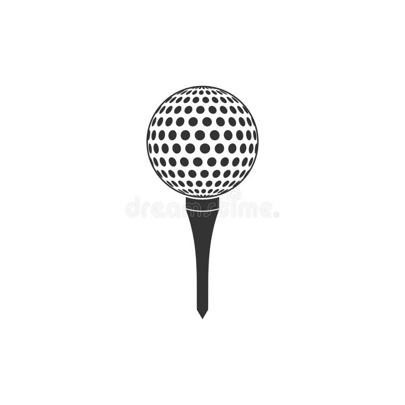Golf Ball on Tee Icon Isolated. Set Icons Colorful Square Buttons Stock ...