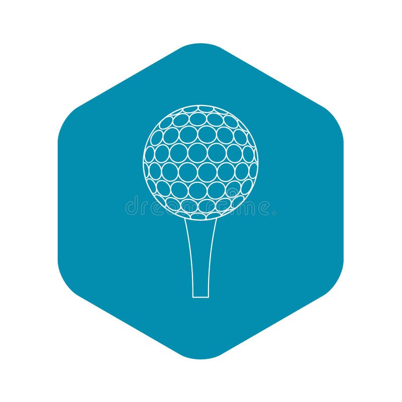 Golf Ball and Tee Icon, Outline Style Stock Vector - Illustration of ...