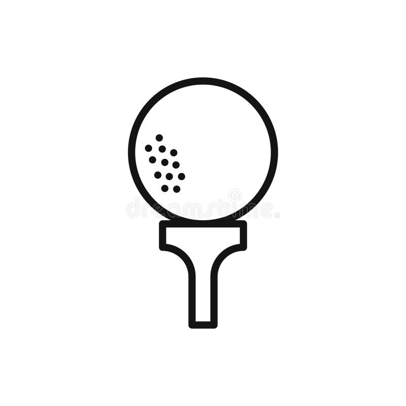 Golf Ball on Tee Icon Symbol on White Background Stock Vector ...