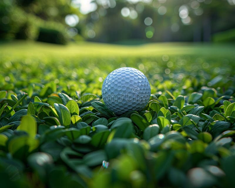 Golf Ball on a Tee at a Lush Course Stock Photo - Image of driver, golf ...