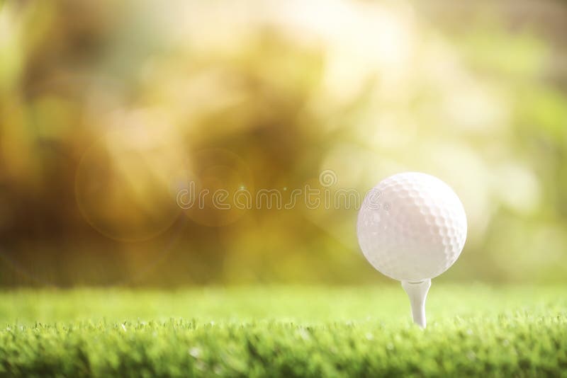 Golf Ball with Tee in Park. Space for Design Stock Photo - Image of ...