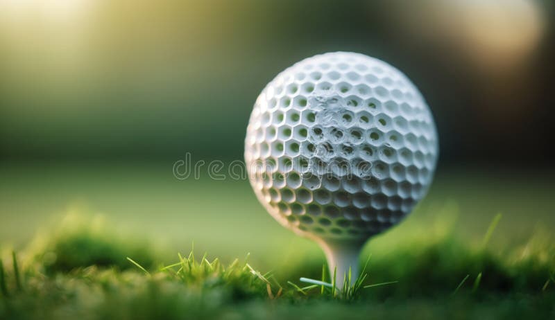 Golf Ball on Tee Ready To Be Shot , Generative Ai Stock Illustration ...