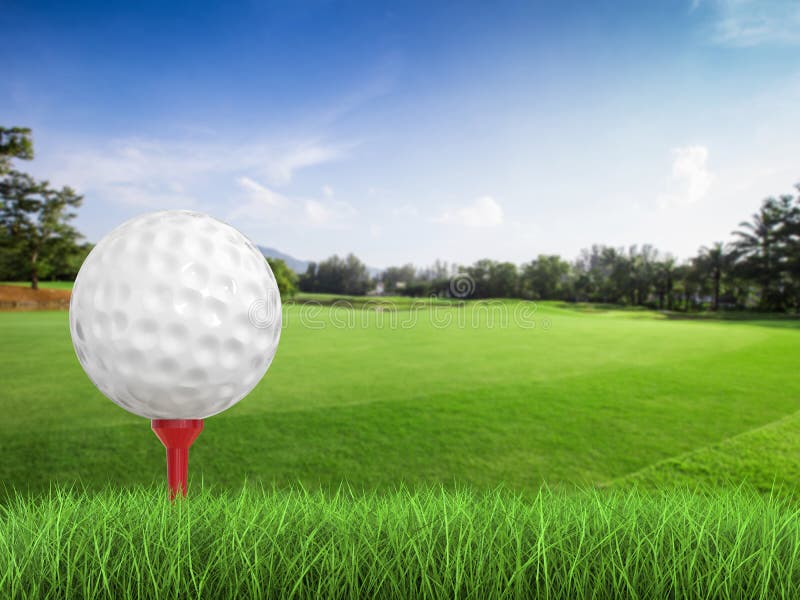 Golf ball on tee side view stock image. Image of recreation - 78047457