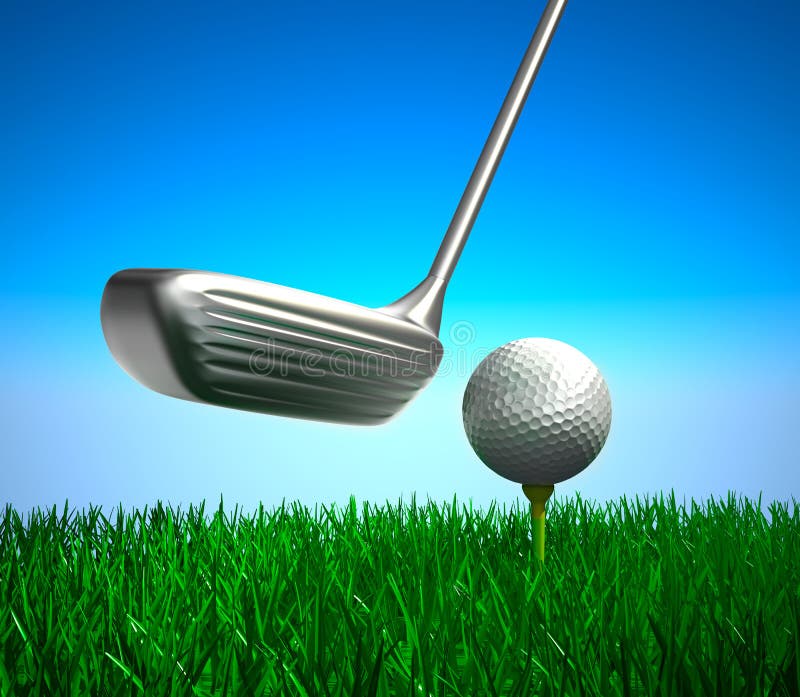 Golf Ball on Tee and Target, Concept Stock Illustration - Illustration ...