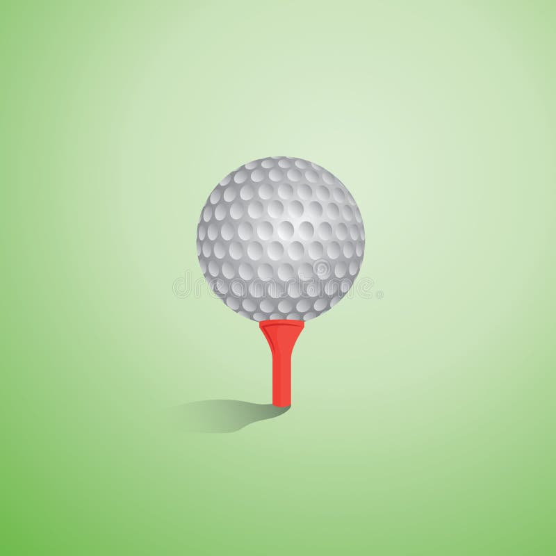 Golf Ball on Tee. Vector Illustration Decorative Design Stock Vector ...