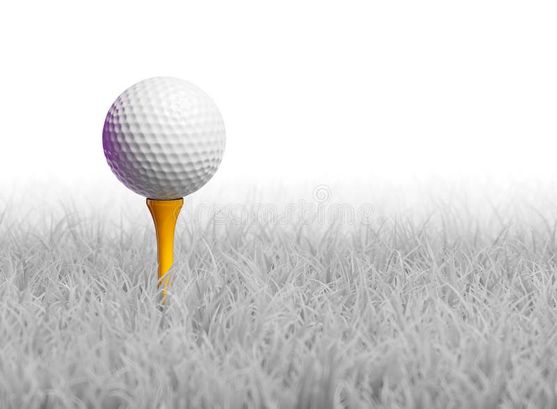 Golf Ball on Tee in White Grass Stock Illustration - Illustration of ...