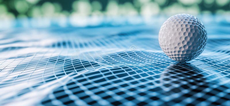 Golf Ball on a Textured Surface with a Digital Grid Background Stock ...