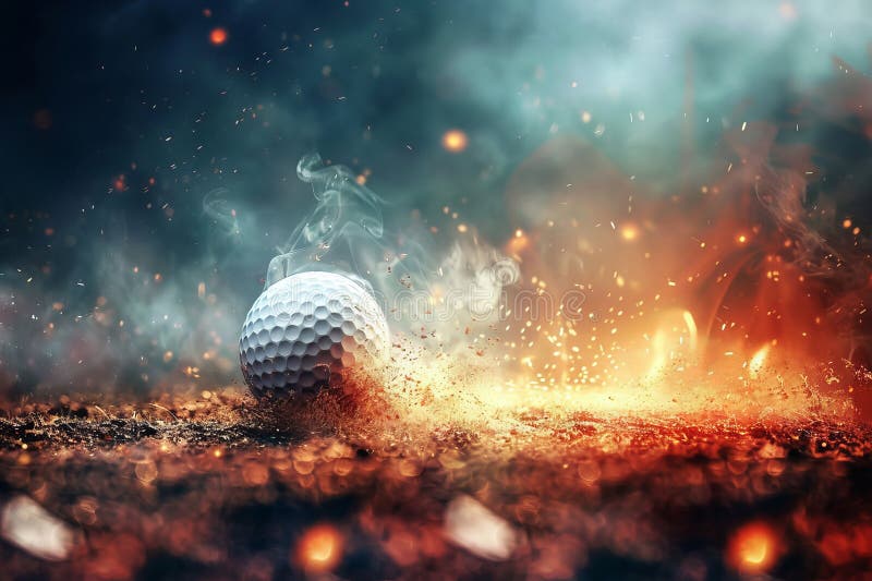 Golf Ball Thrown at High Speed Creating a Trail of Fire Behind, a ...