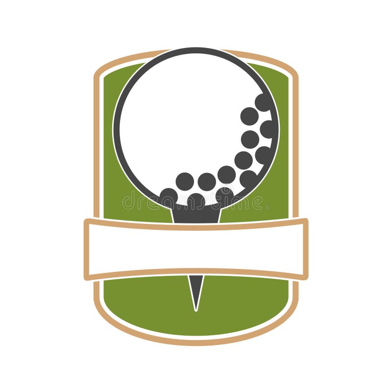 Golf Ball Vector Logo, Simple Emblem Stock Vector - Illustration of ...