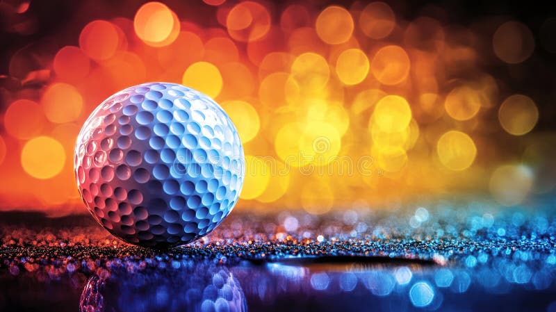 Golf Ball with Vibrant Colorful Background Stock Illustration ...