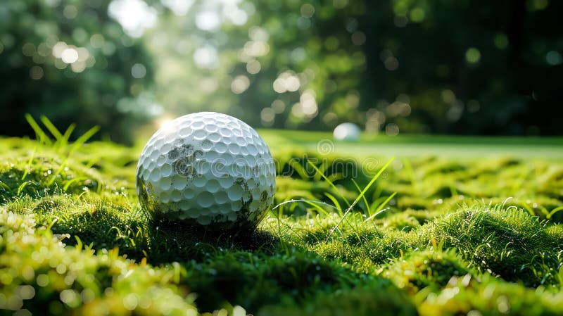 Golf Ball View from Low Angle and Copy Space, AI Generated Stock ...